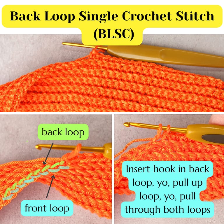 How to Make the Back Loop Single Crochet Stitch (BLsc) - CROCHET FROG blog
